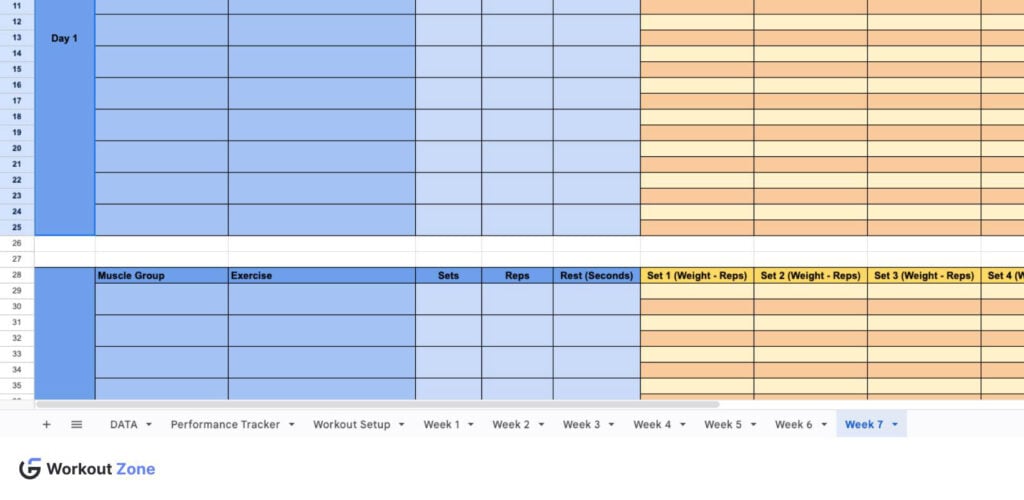 25 Google Sheets Workout Templates