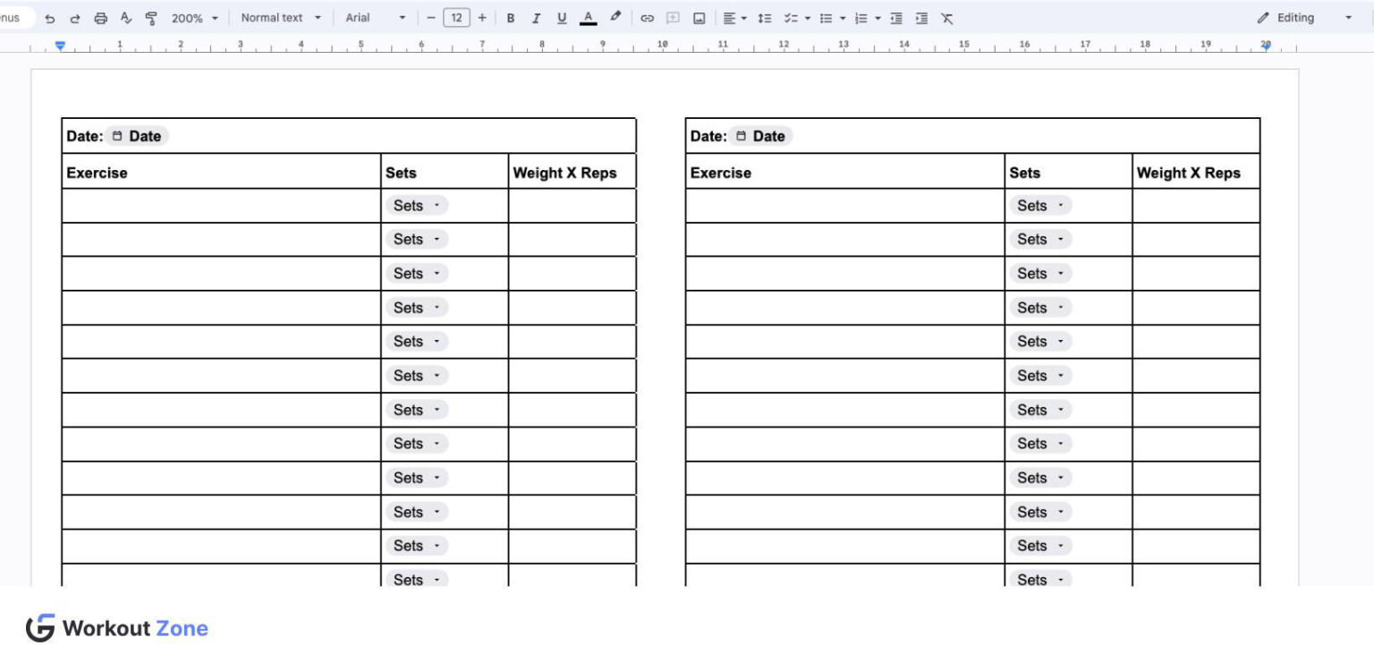 3 Google Docs Workout Templates